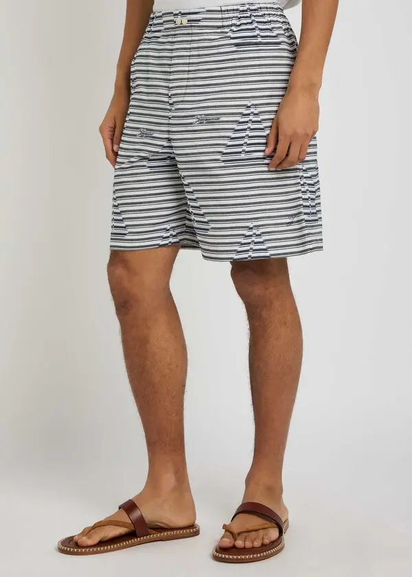 Jacquemus Le Short Caleçon Striped Jacquard Cotton Shorts - Multicoloured