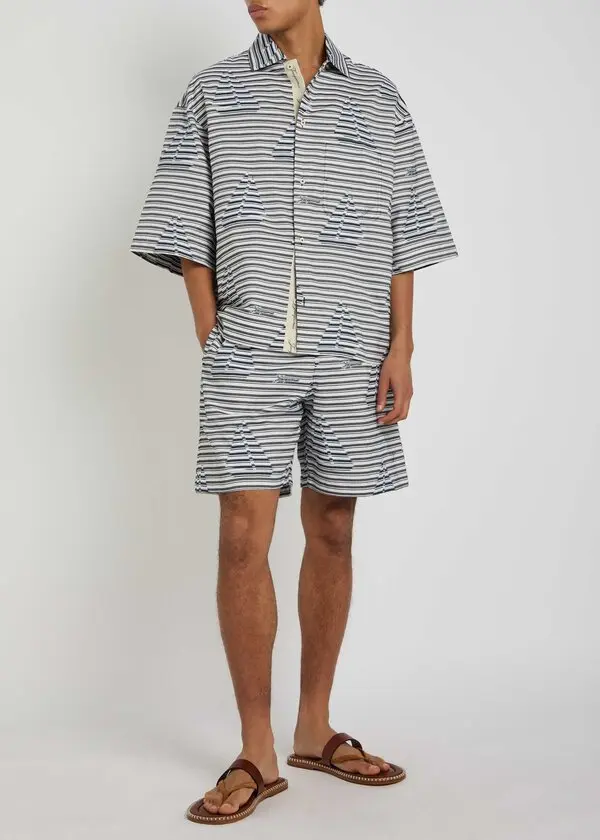 Jacquemus Le Short Caleçon Striped Jacquard Cotton Shorts - Multicoloured