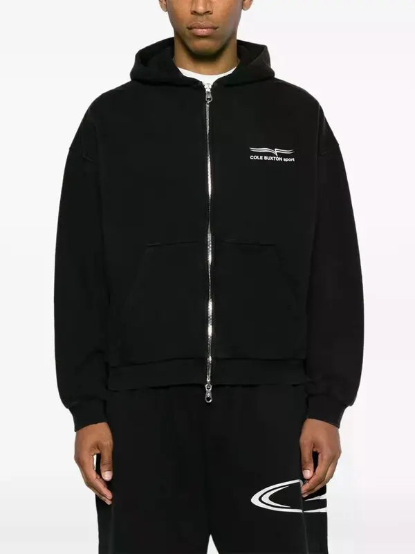 COLE BUXTON Logo Print Zip-up Hoodie