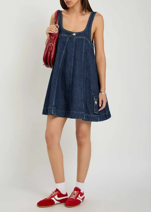 DAMSON MADDER Immy Panelled Denim Mini Dress