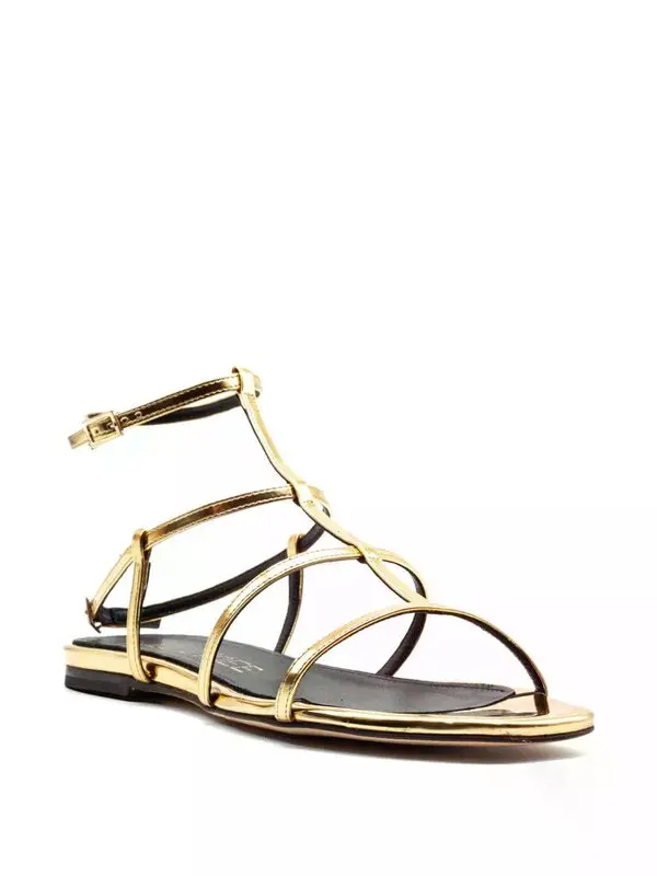 JULIE DEE Metallic-effect Strappy Sandals