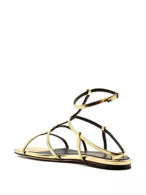 JULIE DEE Metallic-effect Strappy Sandals