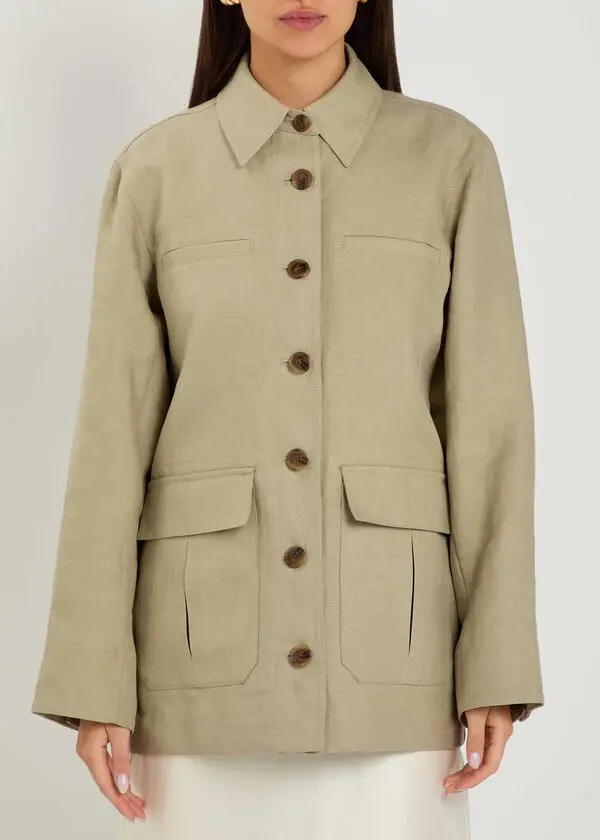 HEIRLOME Linen Barn Jacket With Classic Collar
