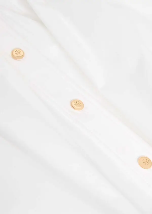 Tory Burch Romy Cotton-poplin Midi Skirt - White