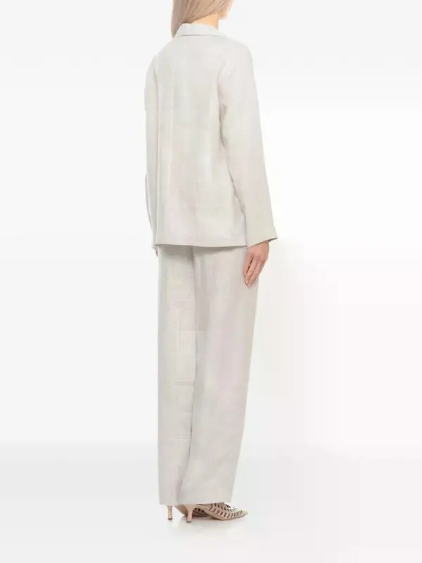 LARDINI Check-pattern Linen Blazer