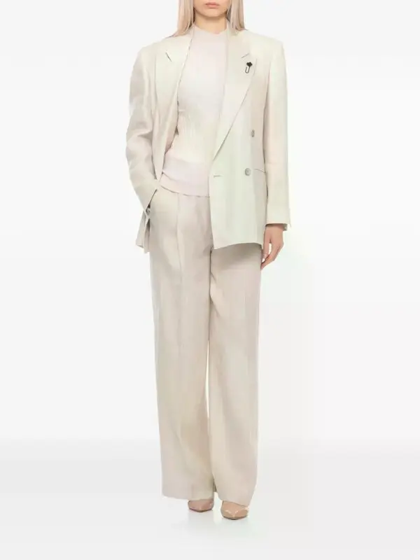 LARDINI Linen Double-breasted Blazer