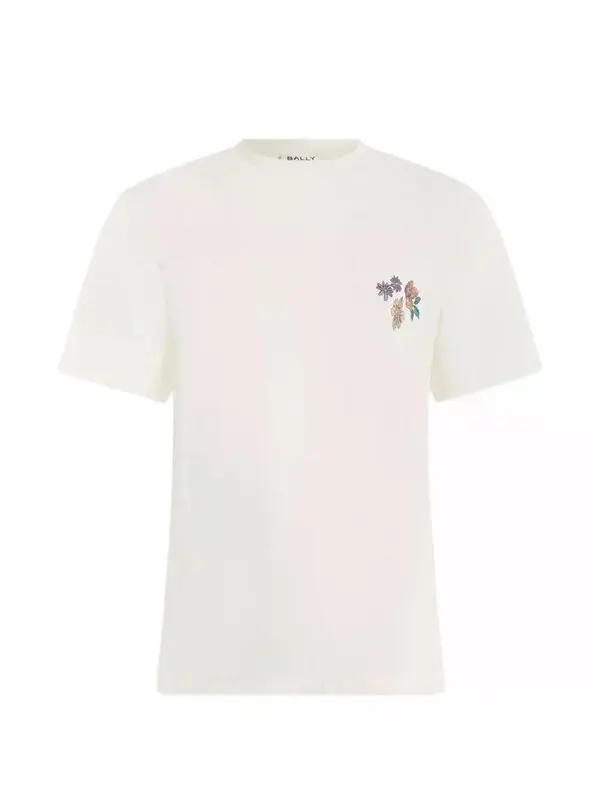 Bally Floral Embroidered T-shirt - White