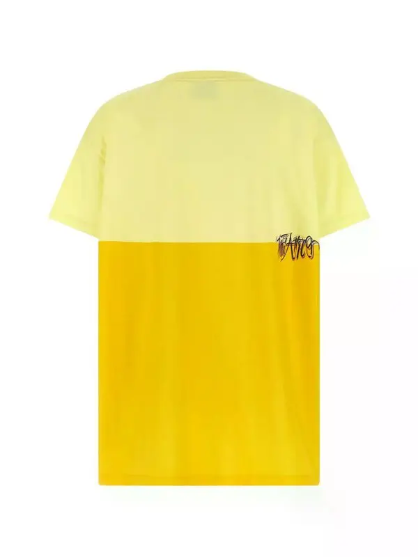 Attico Graphic Print Cotton T-shirt - Yellow