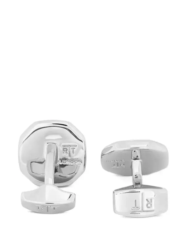 Tateossian Octagonal Lapis-inlay Cufflinks - Silver