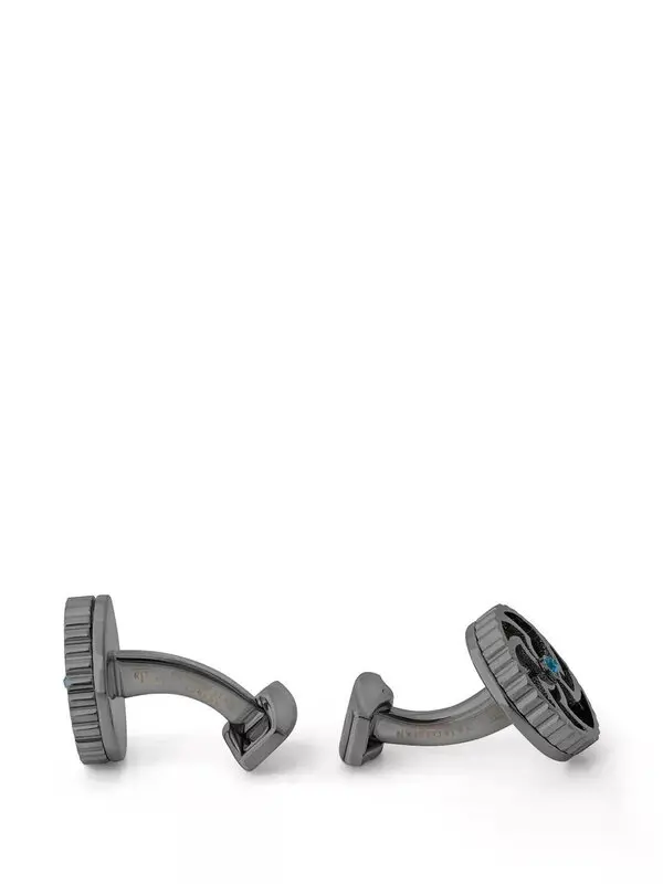 Tateossian Rotating Trinity Crystal-embellished Gear-edge Cufflinks