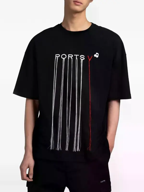 PORTS V Threads Logo-print T-shirt