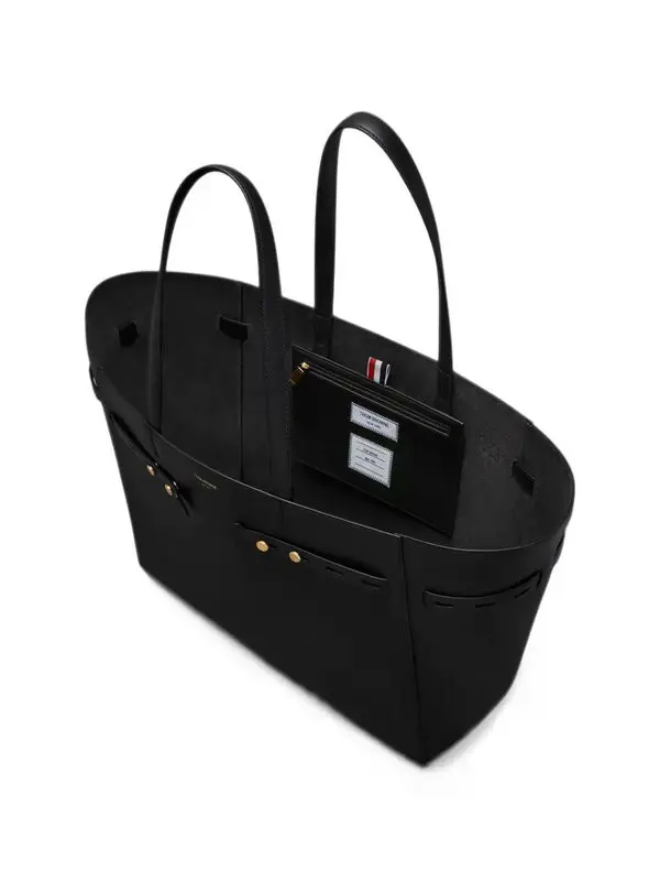 Thom Browne Mr. Thom Leather Tote Bag - Black