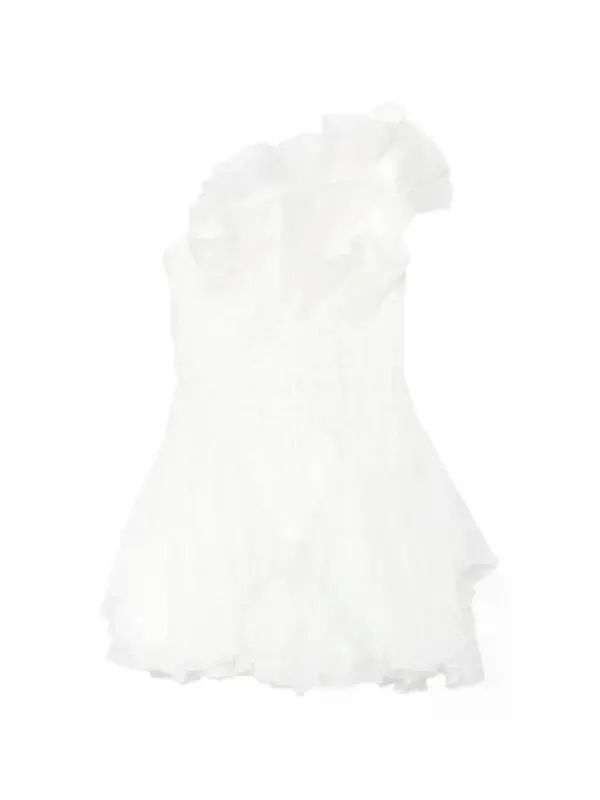Aje One-shoulder Ruffled Dress - Neutrals