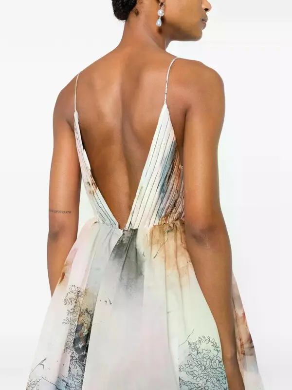 Aje Avery Abstract Print Gown
