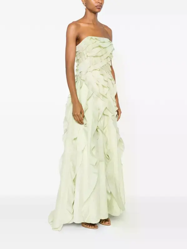 Aje Strapless Ruffled Gown