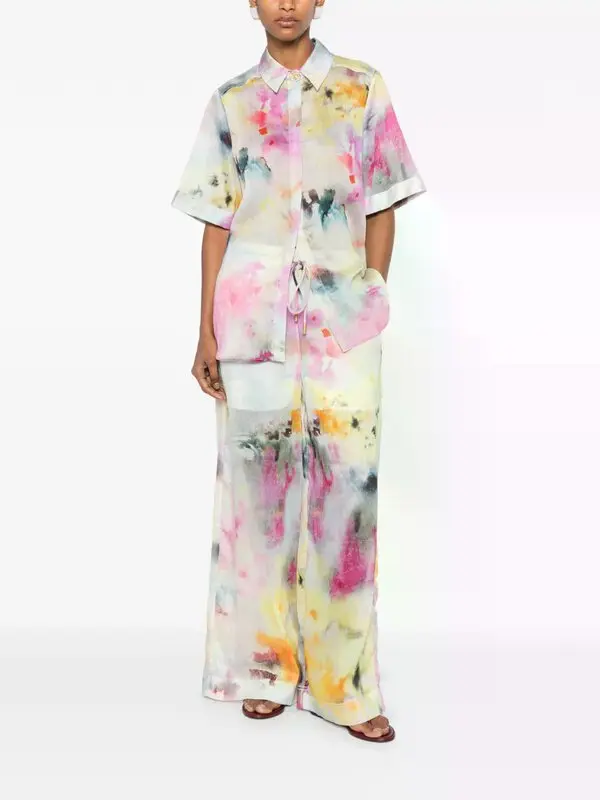 Aje Floral-print Shirt - Grey