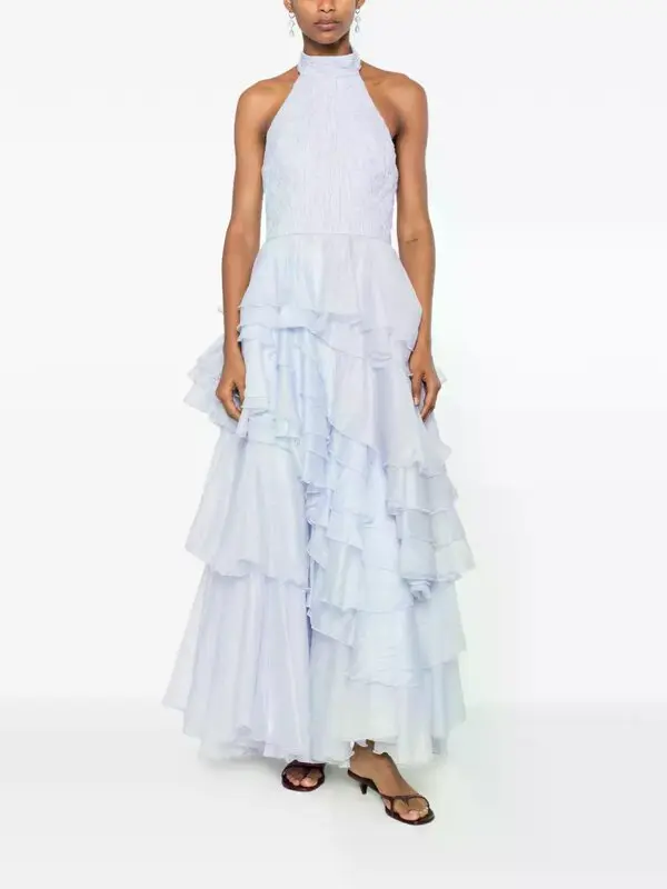 Aje Fayette Ruffled Gown - Blue
