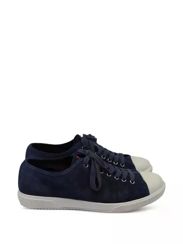 Prada Suede Cap-toe Low-top Sneakers