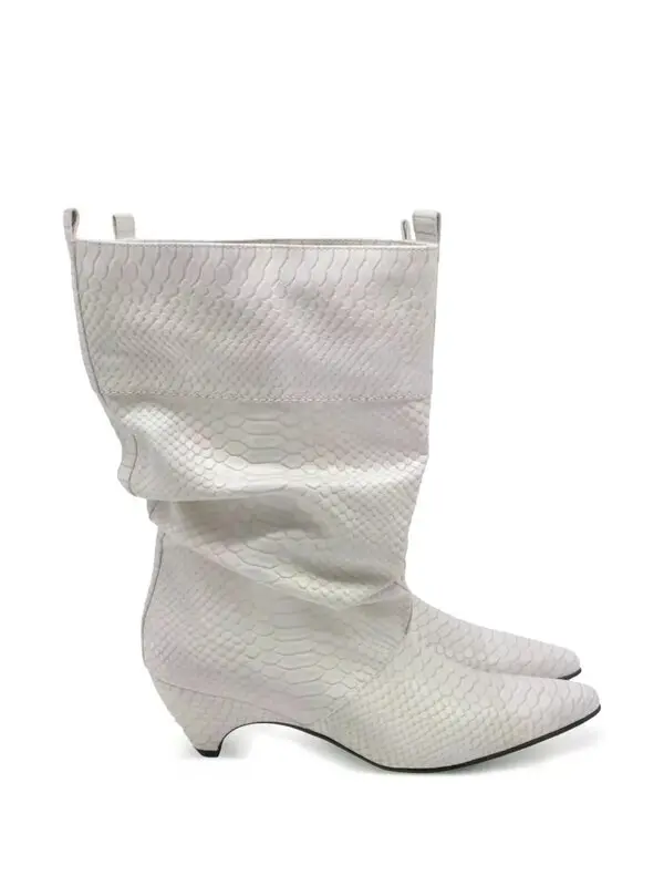 Stella McCartney Snakeskin-embossed Mid-calf Boots - Neutrals