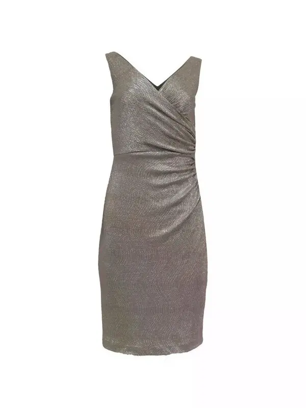 Ralph Lauren Metallic Faux-wrap Dress - Gold