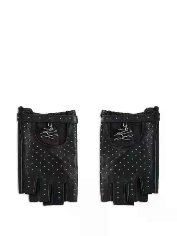 Karl Lagerfeld K/autograph Studded Fingerless Gloves - Black