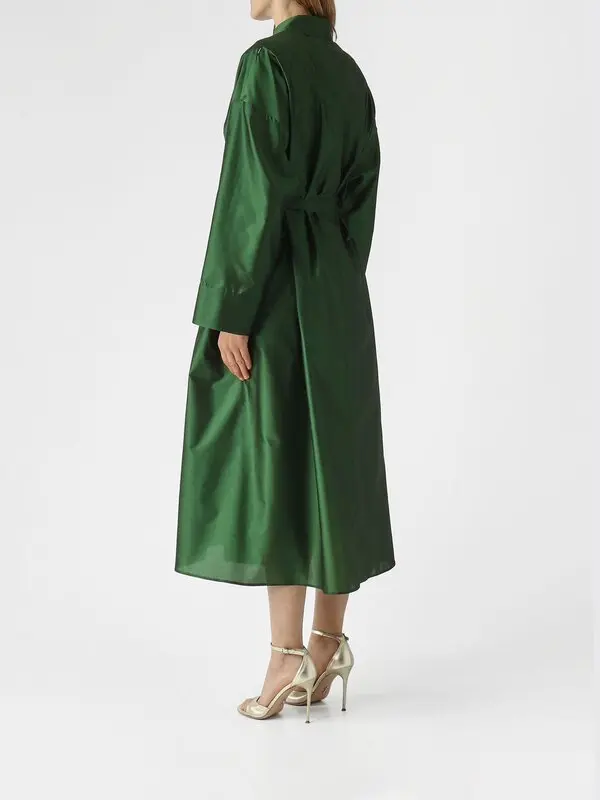 Max Mara Collared Dress With Belt - Emerald