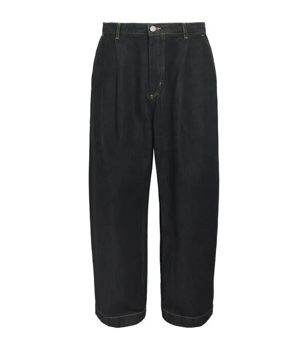 Studio Nicholson Pleated Wide-leg Jeans - Black