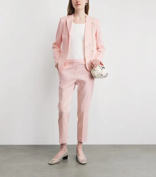 Theory Linen-blend Straight Chinos