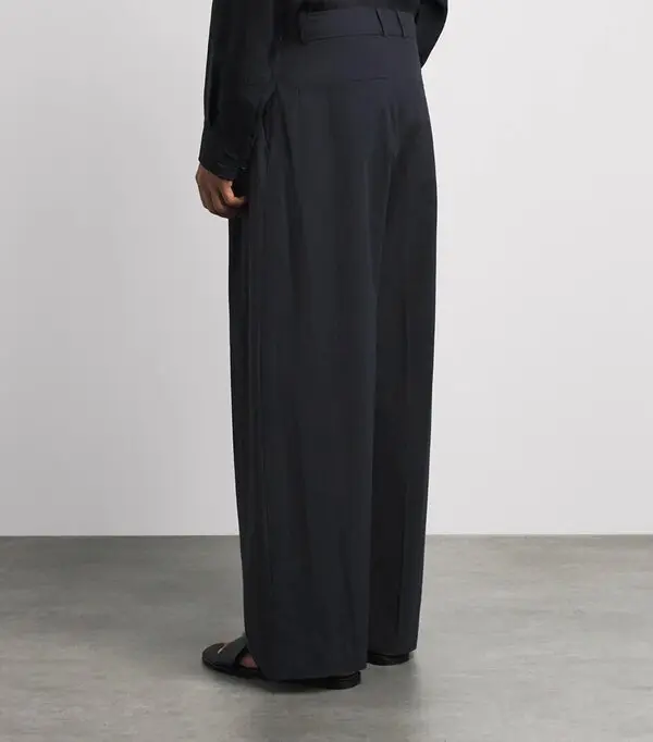 Studio Nicholson Cotton Pleated Trousers - Navy