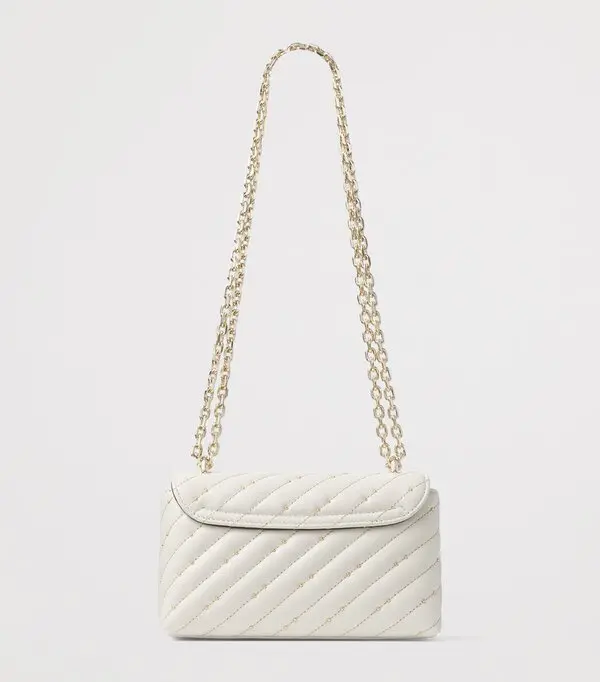 JIMMY CHOO Curve Small Quilted Lambskin Shoulder Bag With Monogram Logo