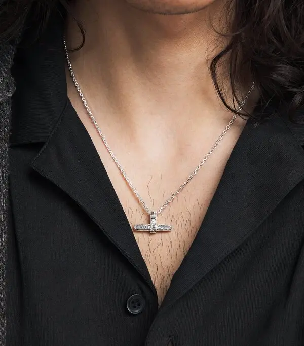 THE OUZE Sterling T-bar Necklace