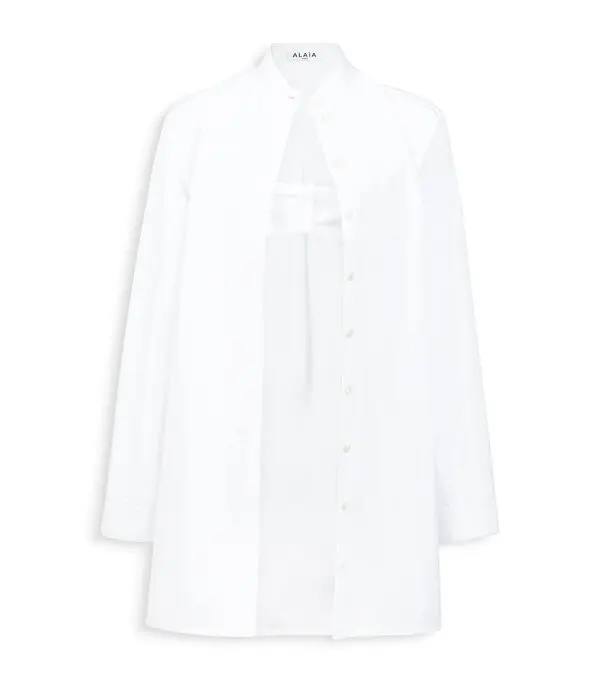 Alaïa Cotton Poplin Shirt And Bralette