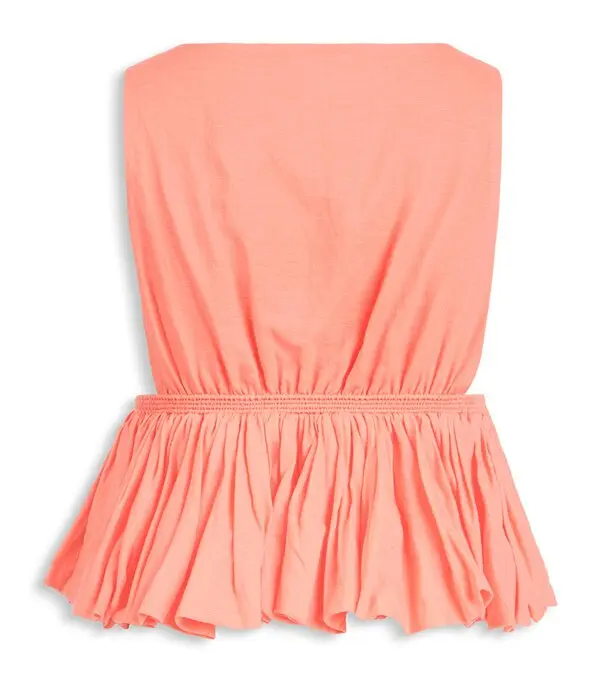 Alaïa Cotton-linen Peplum Top - Pink