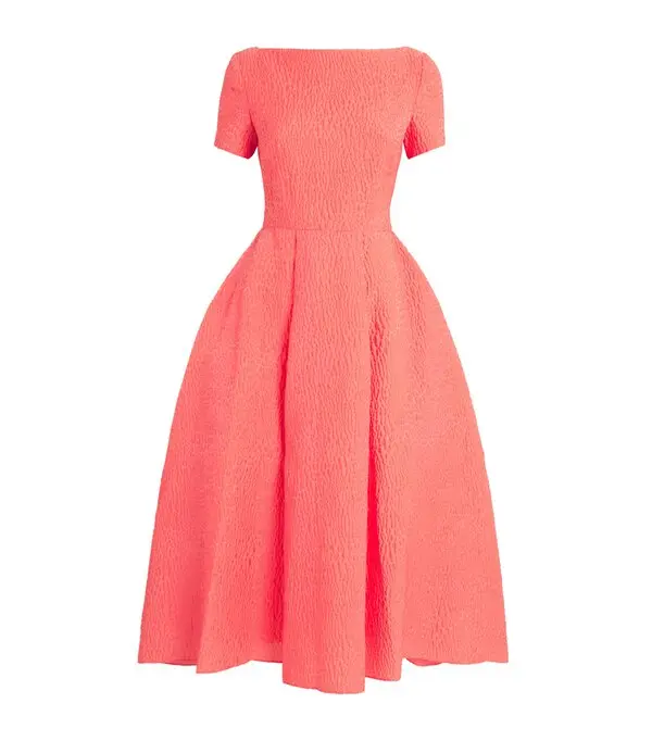 ROKSANDA Cloqué Vaela Midi Dress - Orange