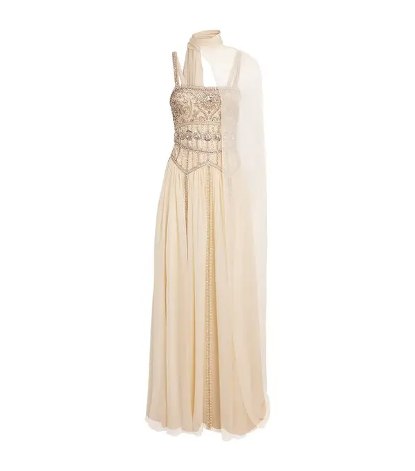 Zuhair Murad Embellished Scarf Gown