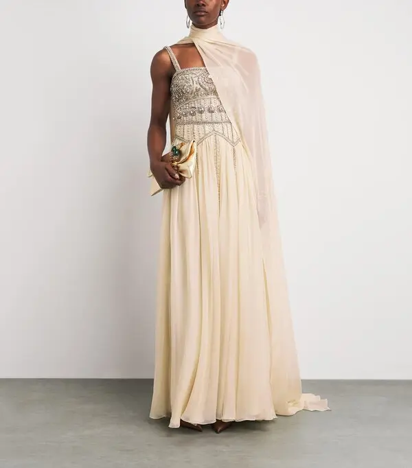 Zuhair Murad Embellished Scarf Gown