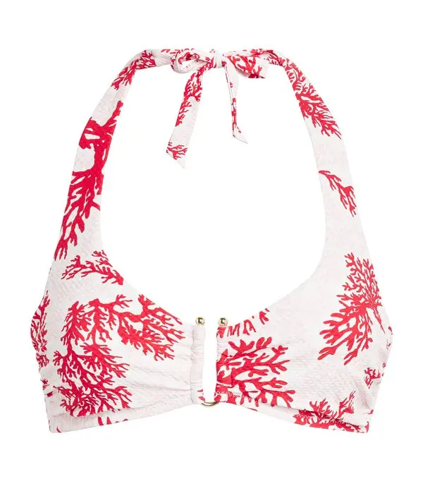Heidi Klein U-bar Halterneck Scala Bikini Top - Red