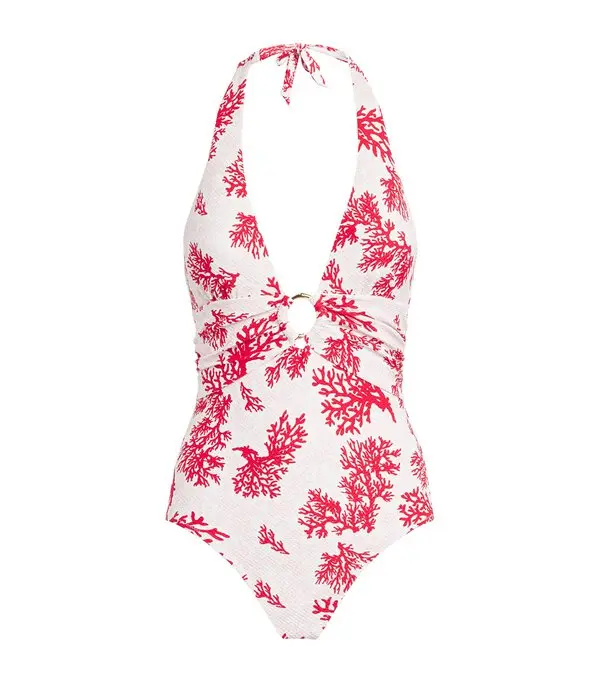 Heidi Klein Halterneck Scala Swimsuit - Red