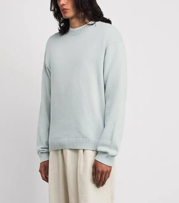 FRAME Cotton-silk Crew-neck Sweater - White
