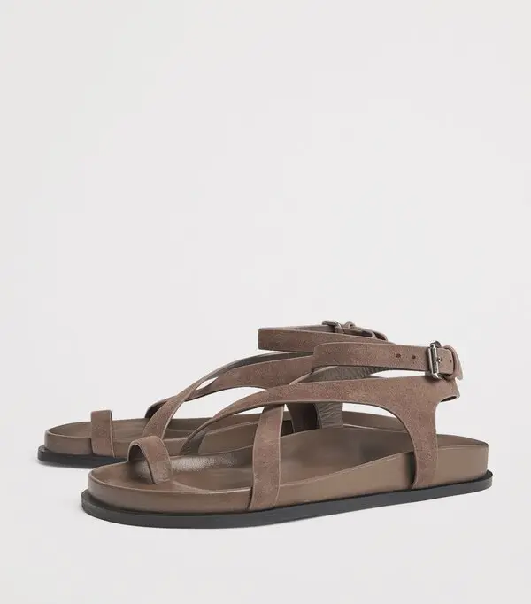 A.emery Jalen Slim Leather Sandals - Beige
