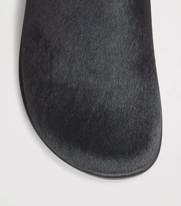 A.emery Lou Cow Hair Clogs - Black