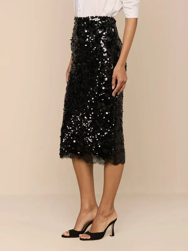 L'Agence Makena Sequin Pencil Skirt
