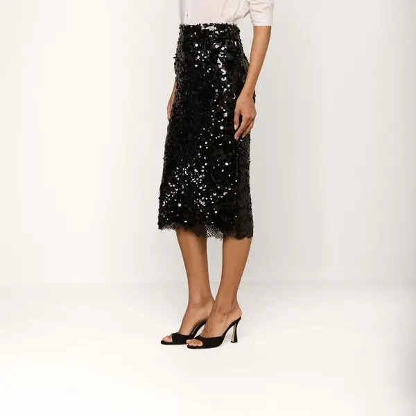 L'AGENCE Makena Sequin Pencil Skirt