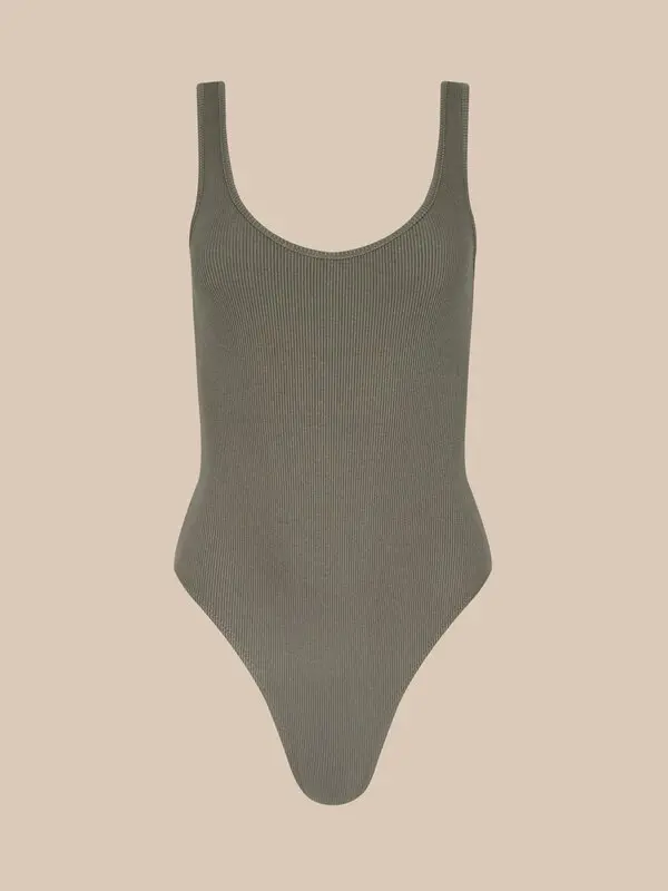 L'Agence Nica Scoopneck Bodysuit - Smokey Olive