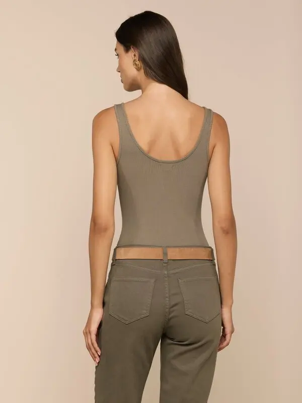 L'Agence Nica Scoopneck Bodysuit - Smokey Olive