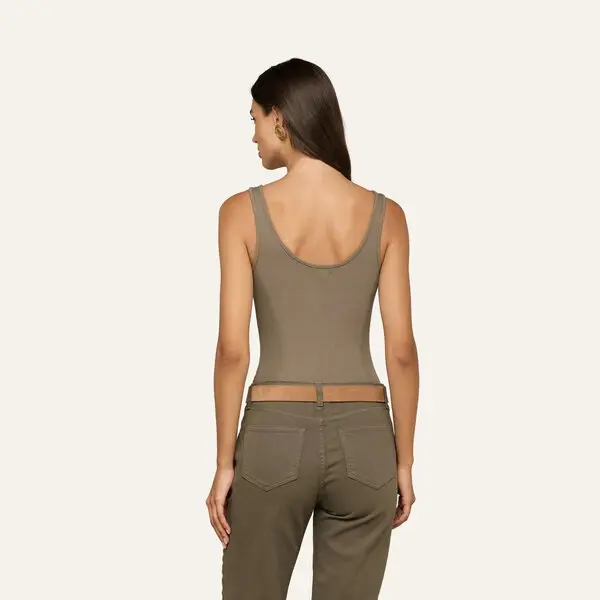 L'Agence Nica Scoopneck Bodysuit - Smokey Olive