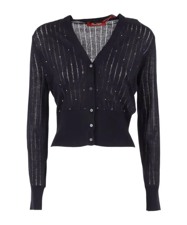 Max Mara Sequin Embellished V-neck Cardigan
