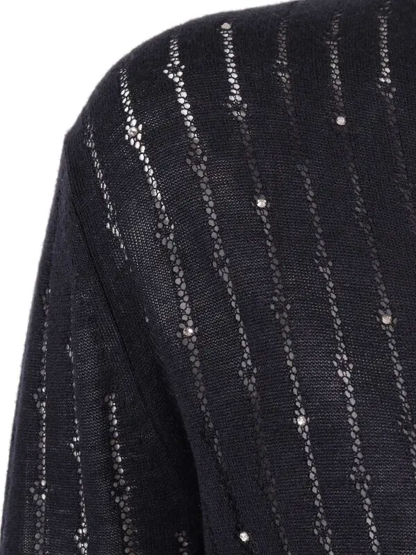 Max Mara Sequin Embellished V-neck Cardigan
