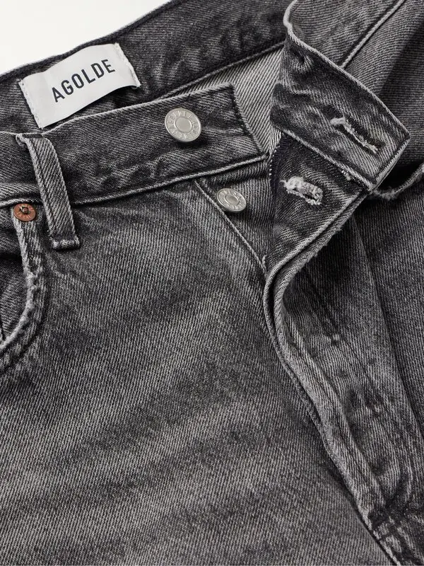 AGOLDE High Waist Straight Leg Jeans - Black