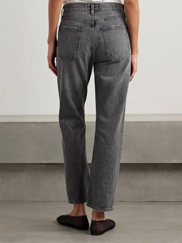 AGOLDE High Waist Straight Leg Jeans - Black